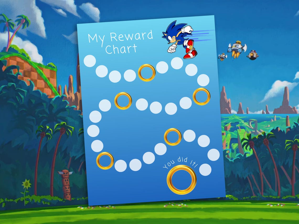 Printable Sonic-inspired Reward Chart | Instant Download | Kids ...