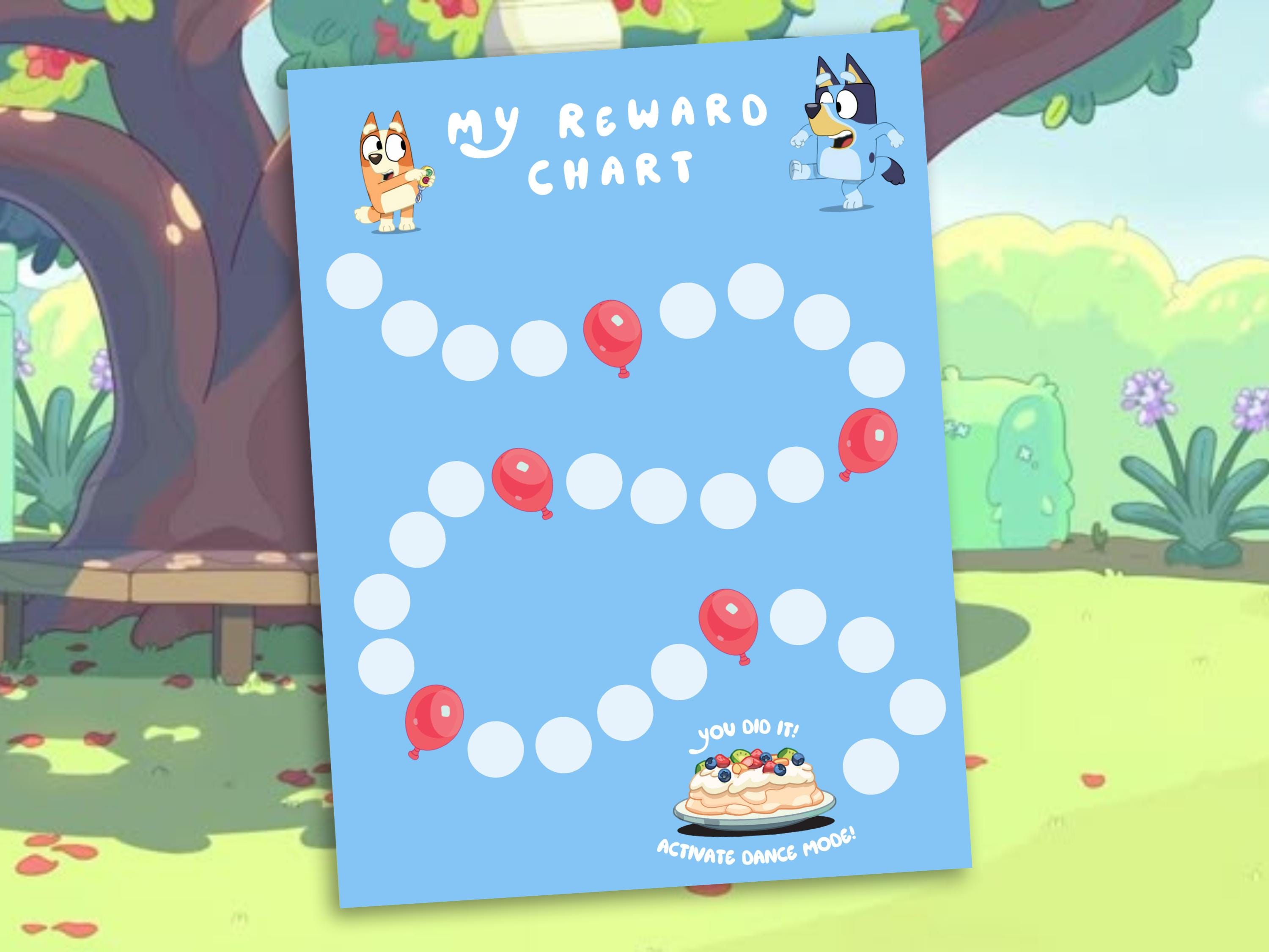 Printable Bluey-inspired Reward Chart | Instant Download | Kids ...