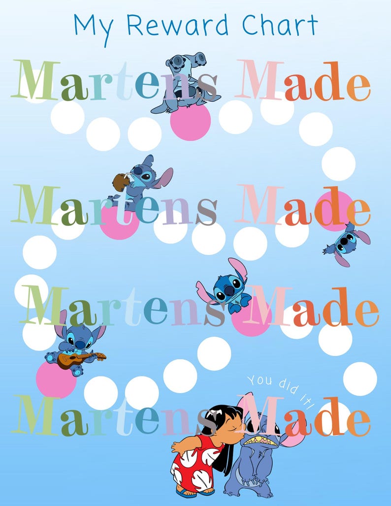 Printable Lilo and Stitch-inspired Reward Chart | Instant Download ...