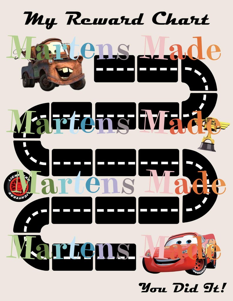 Printable Cars-inspired Reward Chart | Instant Download | Kids' Routine ...