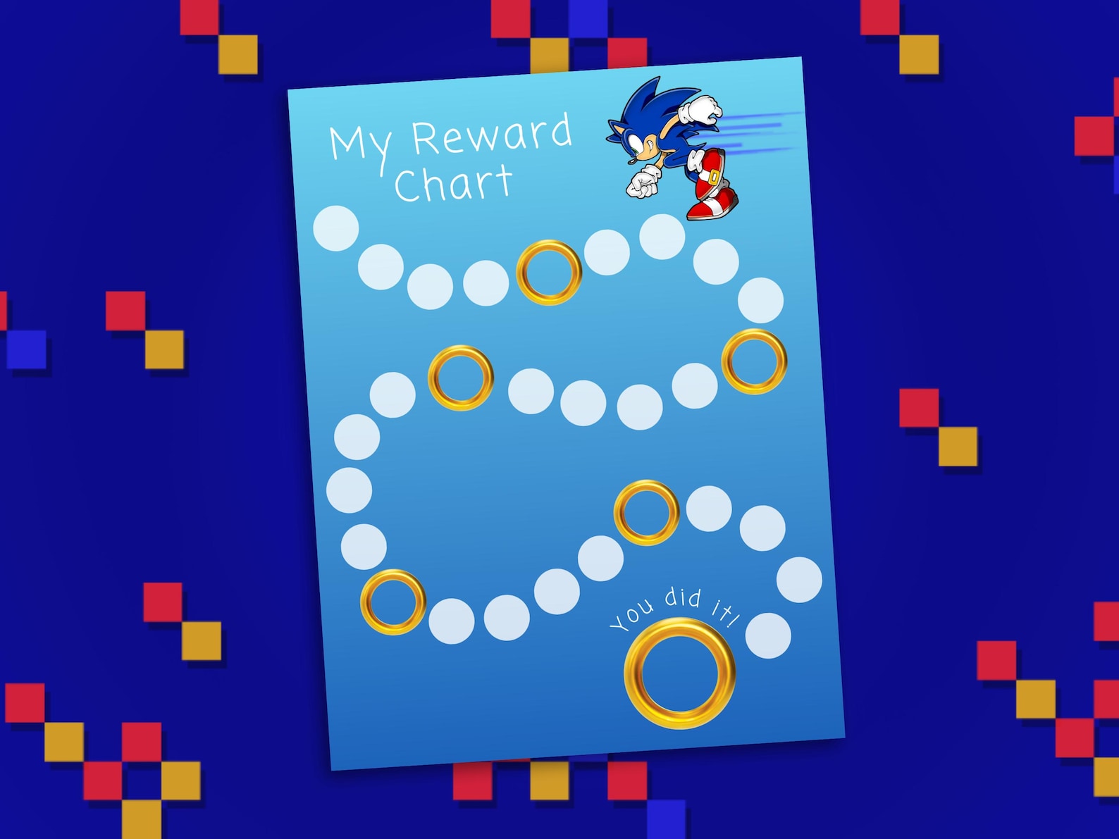 Printable Sonic-inspired Reward Chart | Instant Download | Kids ...