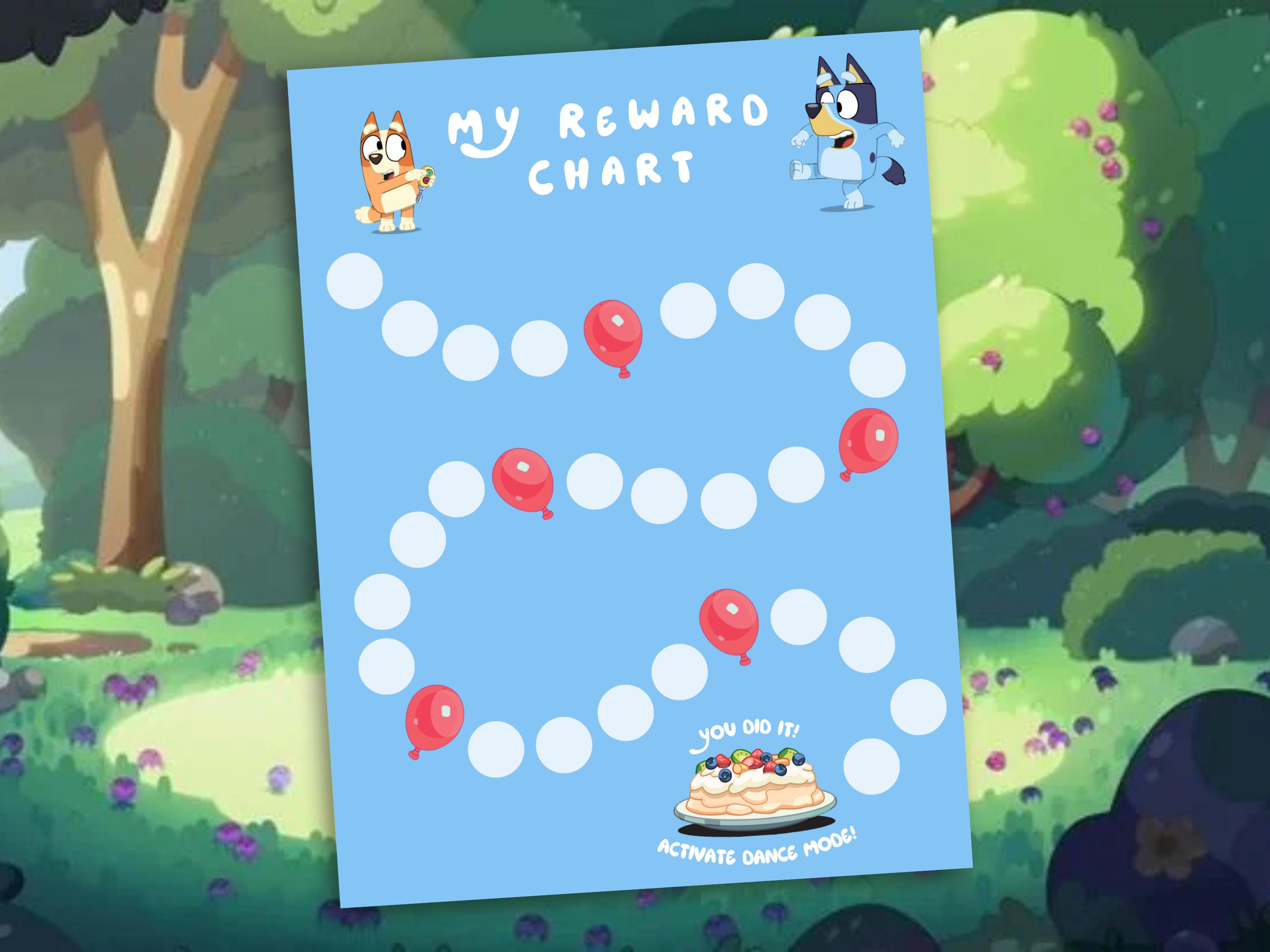 Printable Bluey-inspired Reward Chart | Instant Download | Kids ...