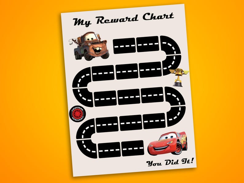Printable Cars-inspired Reward Chart | Instant Download | Kids' Routine ...