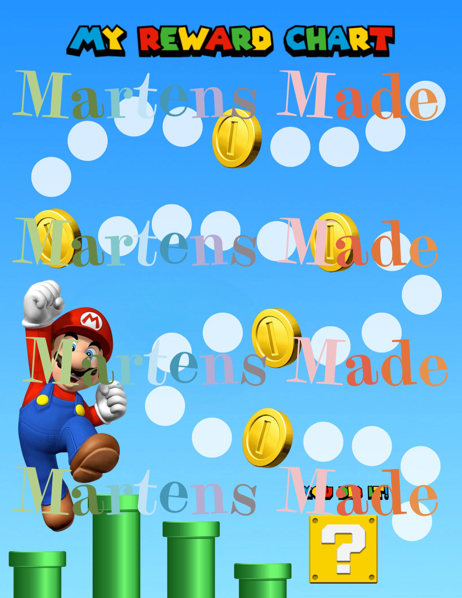 Printable Mario-inspired Reward Chart | Instant Download | Kids ...