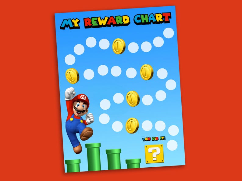Printable Mario-inspired Reward Chart | Instant Download | Kids ...