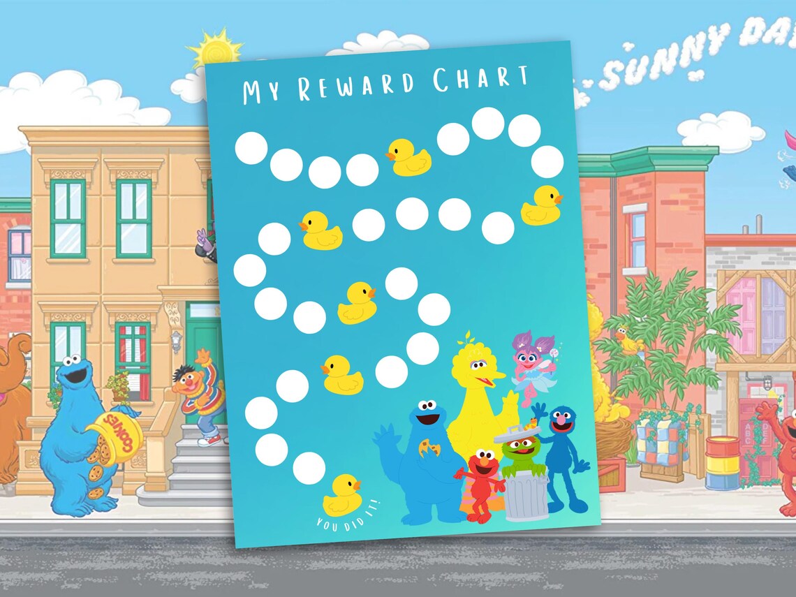 Printable Sesame Street-inspired Reward Chart | Instant Download | Kids ...
