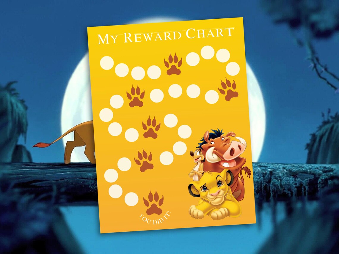 Printable Lion King-inspired Reward Chart | Instant Download | Kids ...