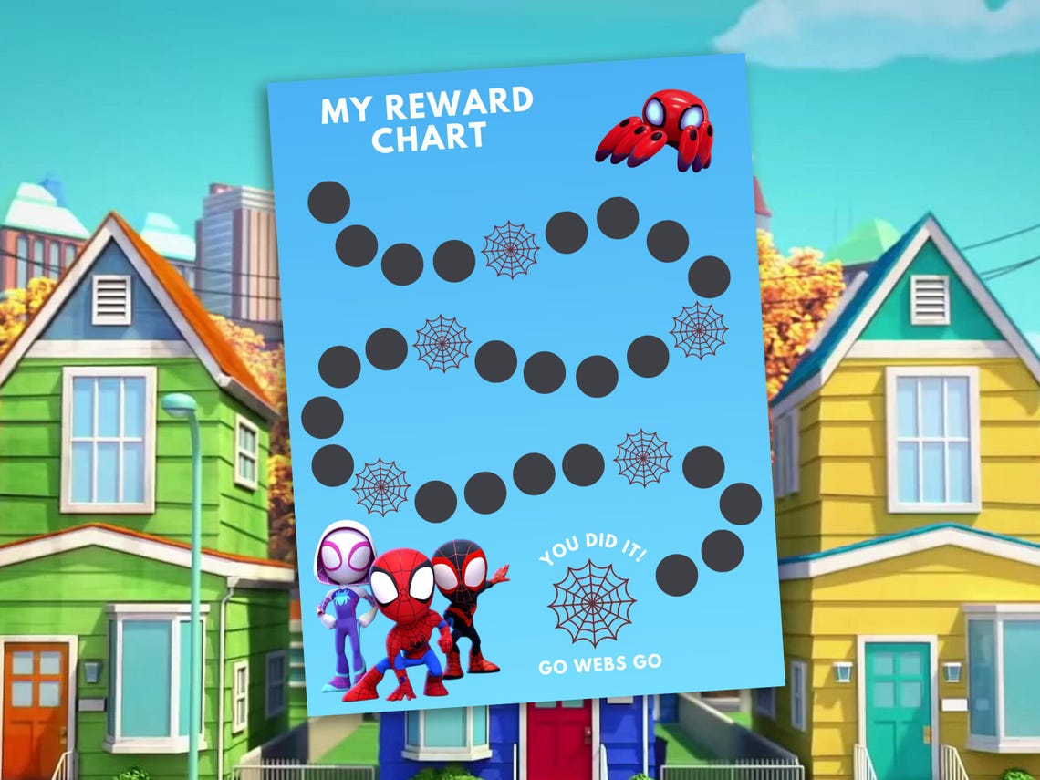 Spidey and Friends Reward Chart: Kids' Routine Tracker (digital ...
