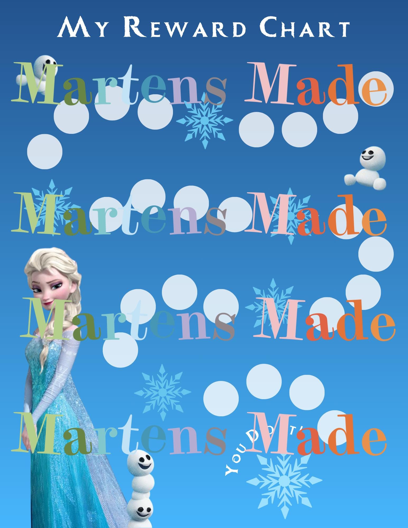 Printable Ice Queen-inspired Frozen Reward Chart | Instant Download ...