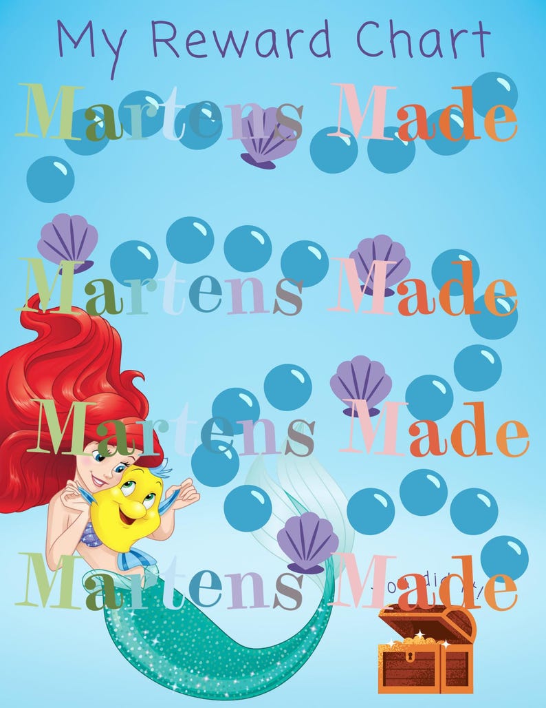 Printable Ariel-inspired Reward Chart | Instant Download | Little ...