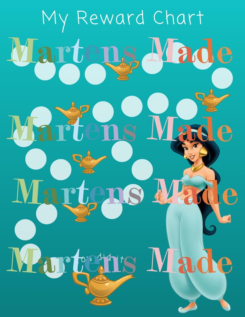 Printable Jasmine-inspired Reward Chart | Instant Download | Kids ...