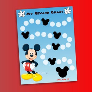 Printable Mickey Mouse-inspired Reward Chart | Instant Download | Kids ...