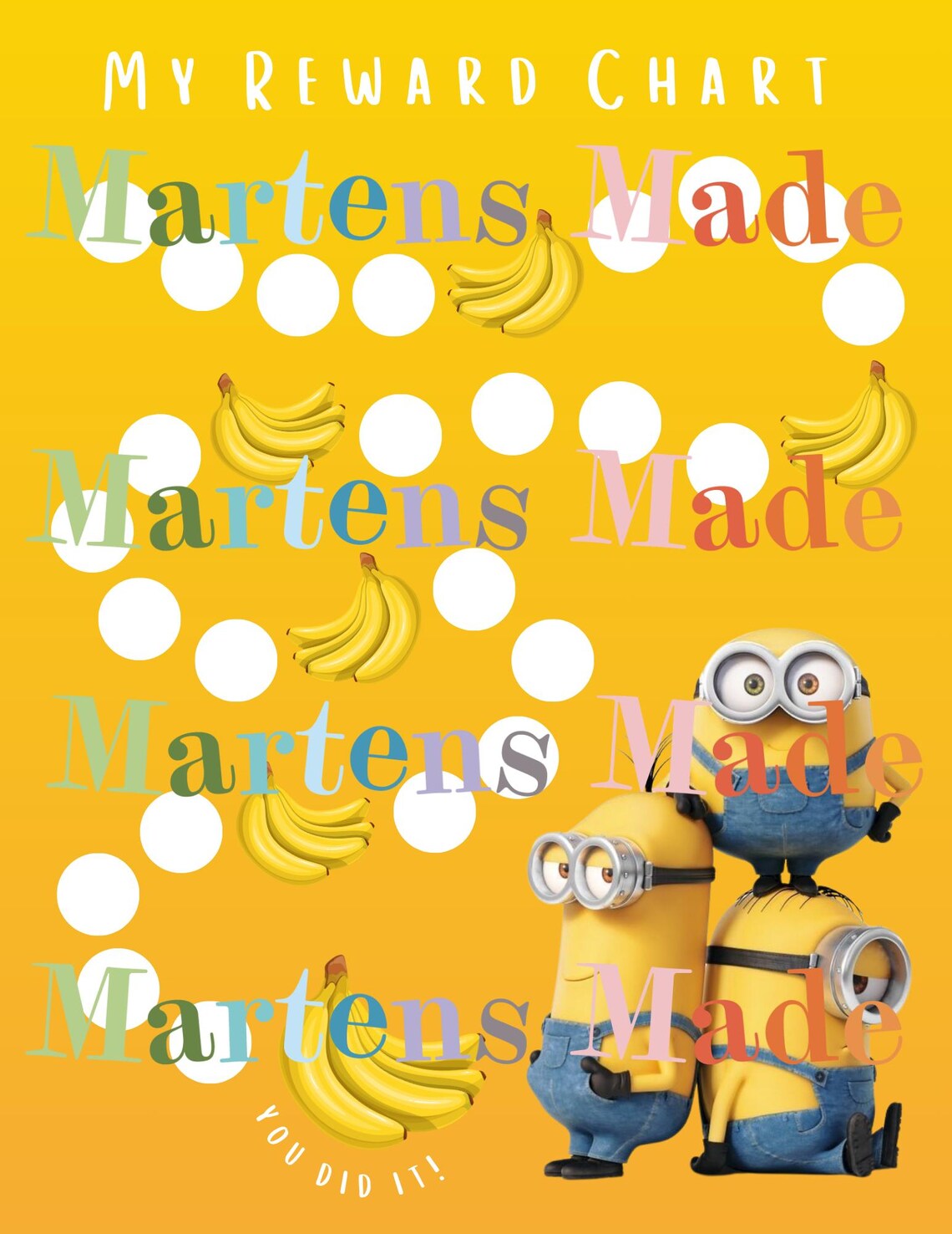 Printable Minions-inspired Reward Chart | Instant Download | Kids ...