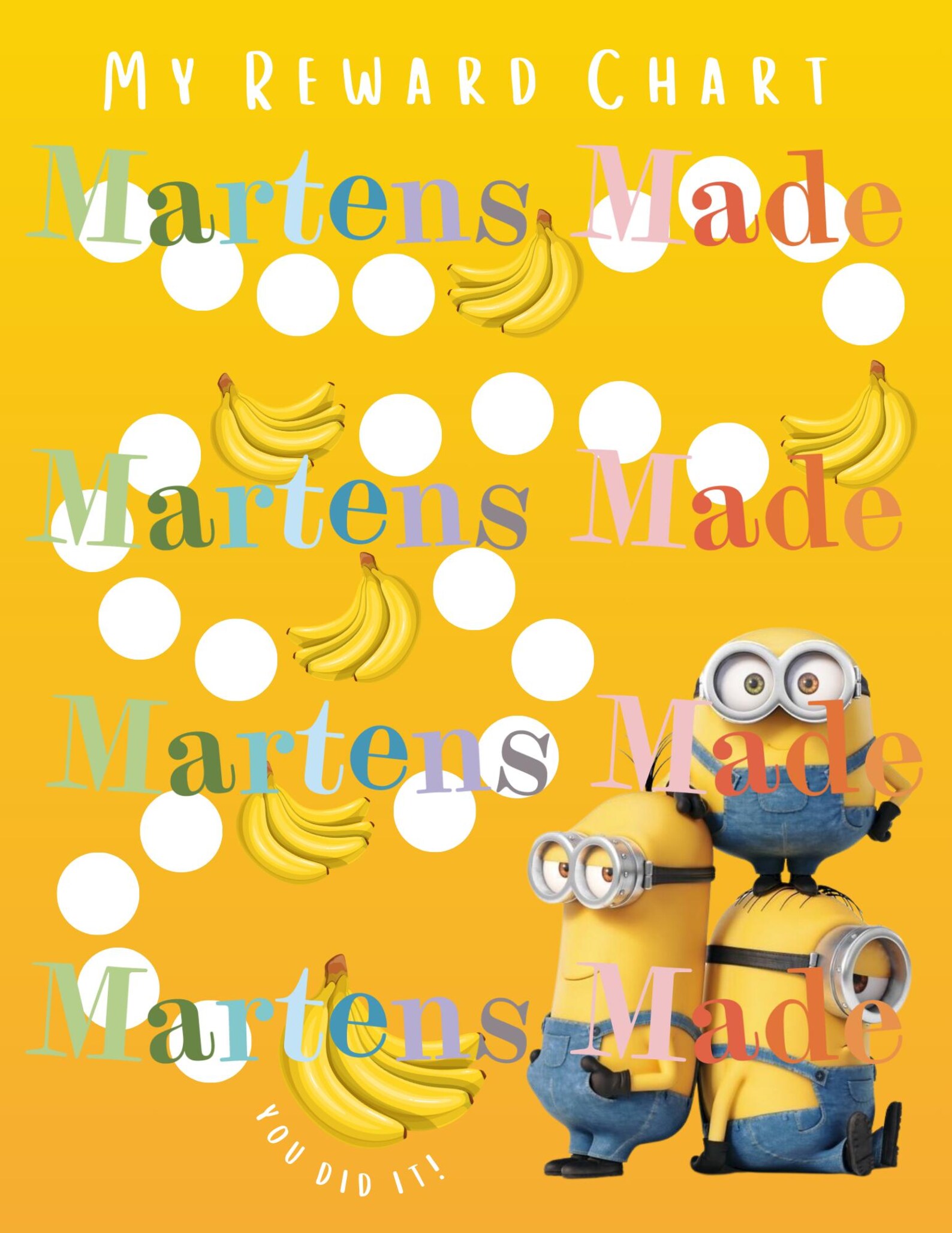 Printable Minions-inspired Reward Chart | Instant Download | Kids ...