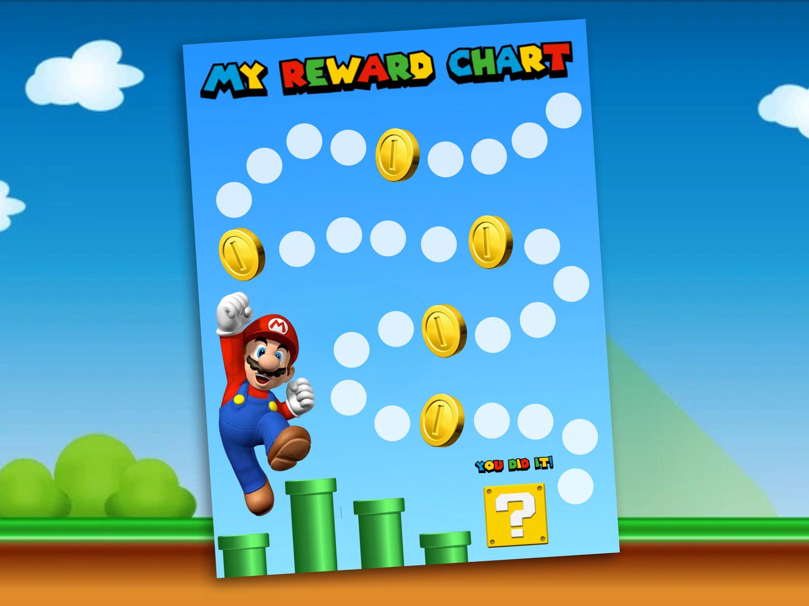 Printable Mario-inspired Reward Chart | Instant Download | Kids ...