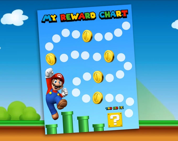 SUPER MARIO Reward Chart | Printable Mario Behavior Chart | Daily Chore ...