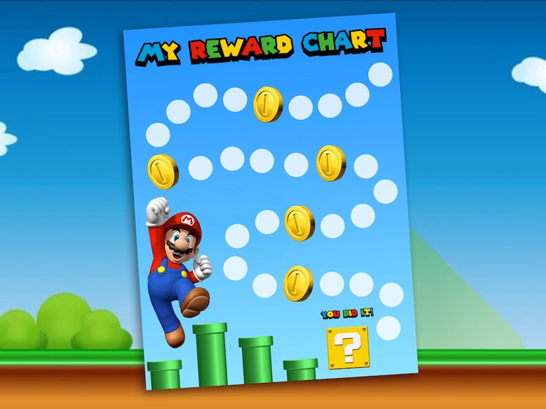 Printable Mario-inspired Reward Chart | Instant Download | Kids ...