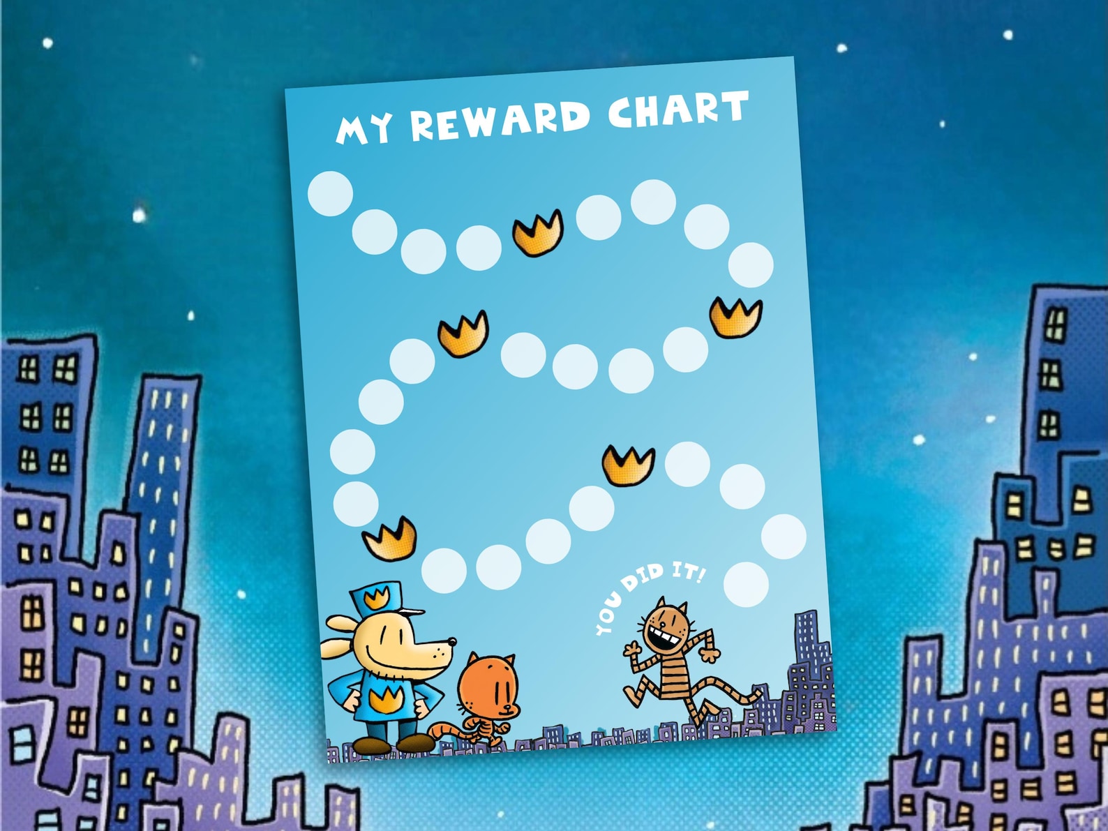 Printable Dog Man-inspired Reward Chart | Instant Download | Kids ...