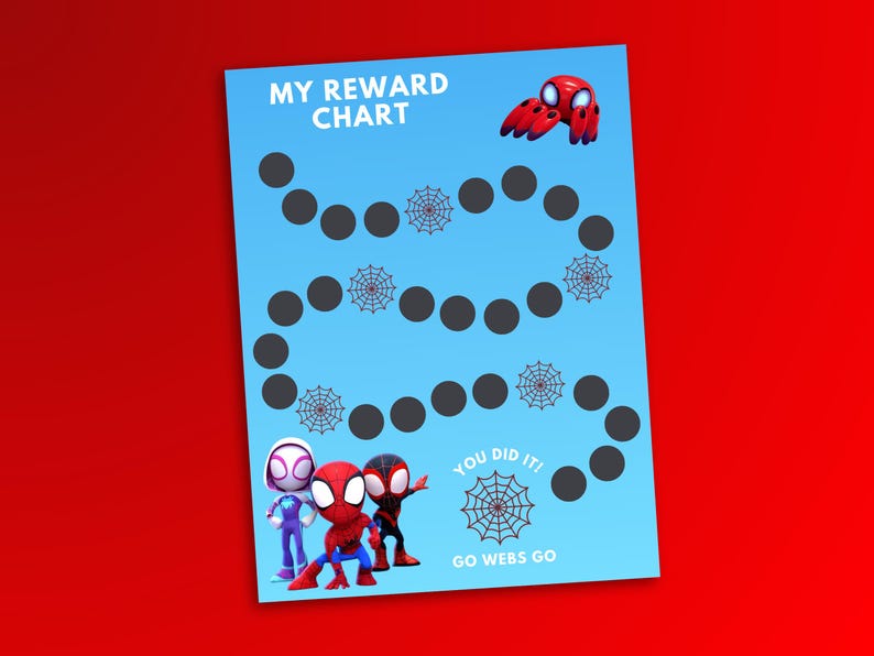 Spidey and Friends Reward Chart: Kids' Routine Tracker (digital ...