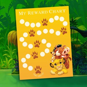 Printable Lion King-inspired Reward Chart | Instant Download | Kids ...