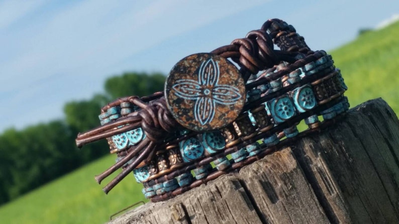 Aztec Warrior Double Wrap Leather Bracelet/soft Wonderful | Etsy