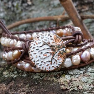 Triple Wrap Leather Bracelet. Rustic Pearls.glamorous + Rustic ...