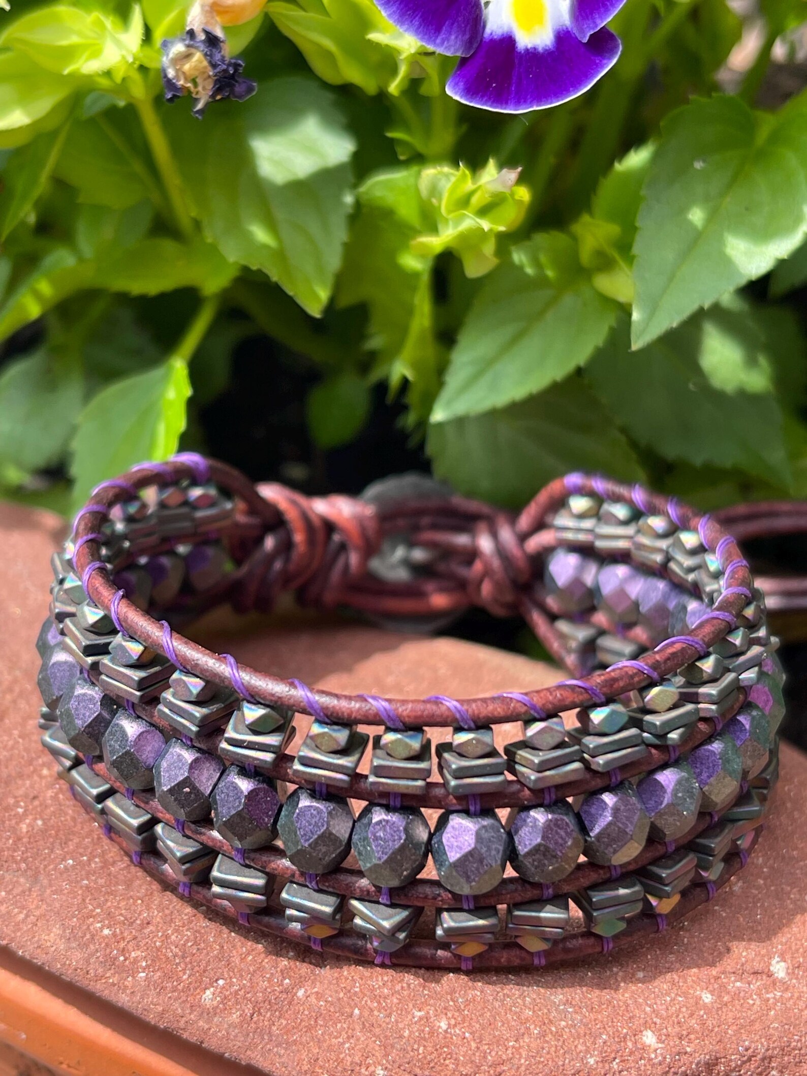 Pretty in Purple Iridescent Czech Faceted 6mm Glass Beads Rainbow ...