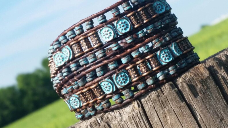 Aztec Warrior Double Wrap Leather Bracelet/soft Wonderful - Etsy
