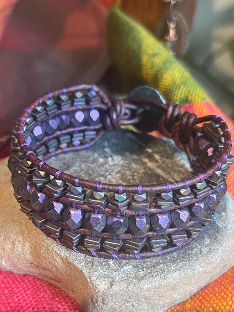 Pretty in Purple Iridescent Czech Faceted 6mm Glass Beads Rainbow ...
