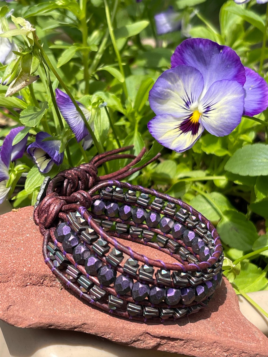 Pretty in Purple Iridescent Czech Faceted 6mm Glass Beads Rainbow ...