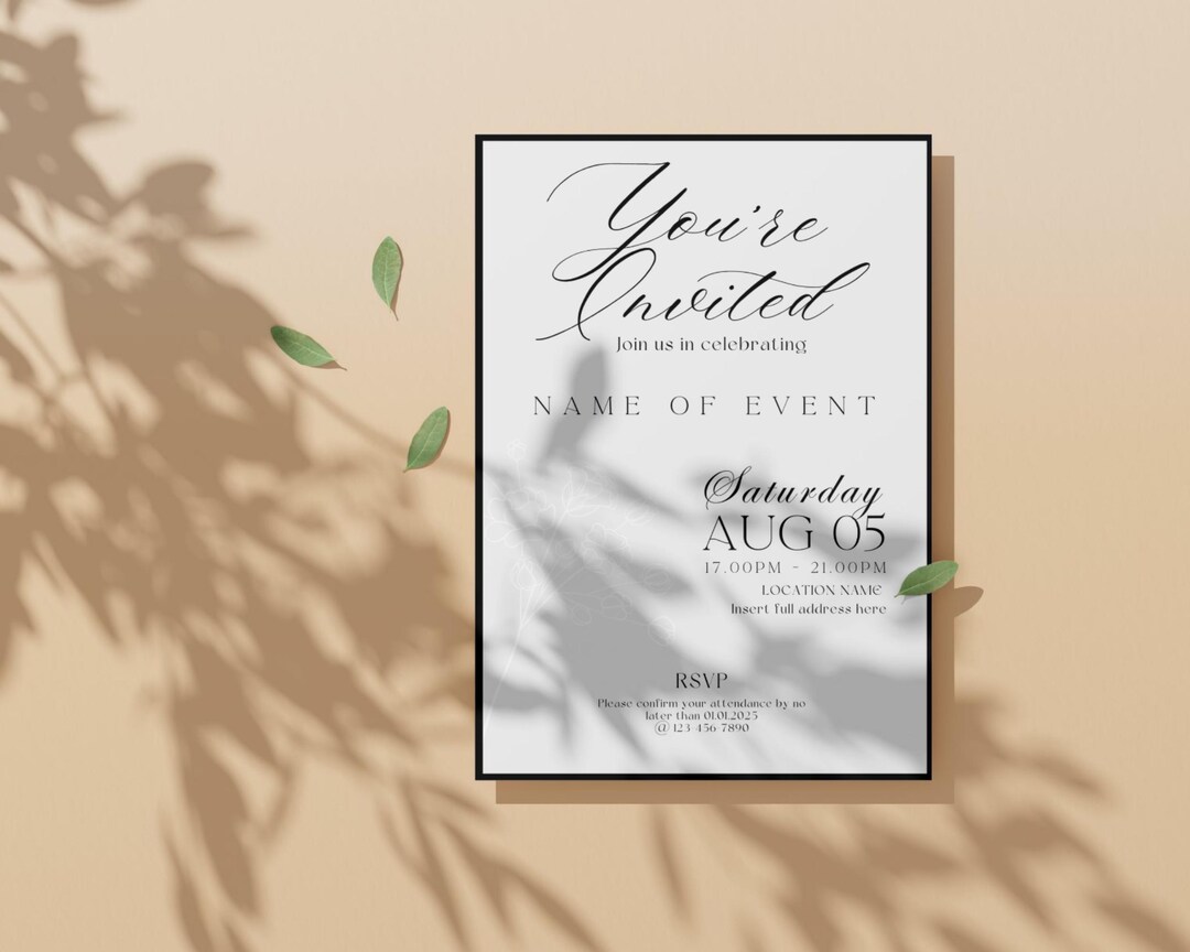 Elegant Special Event Invitation – Editable Canva Template, Minimalist ...