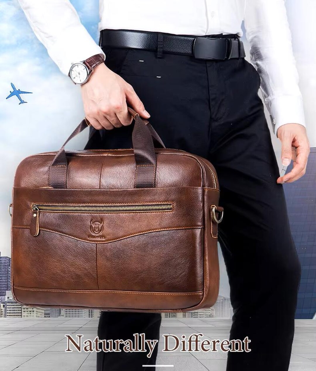 Leather Messenger Cross-body Laptop Bag Office Handbag Briefcase Rustic ...