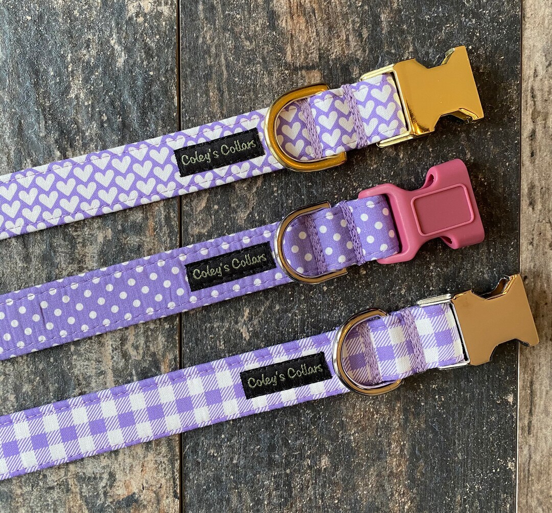 Personalized Dog Collar, Summer Dog Collar, Gingham Dog Collar, Girl ...