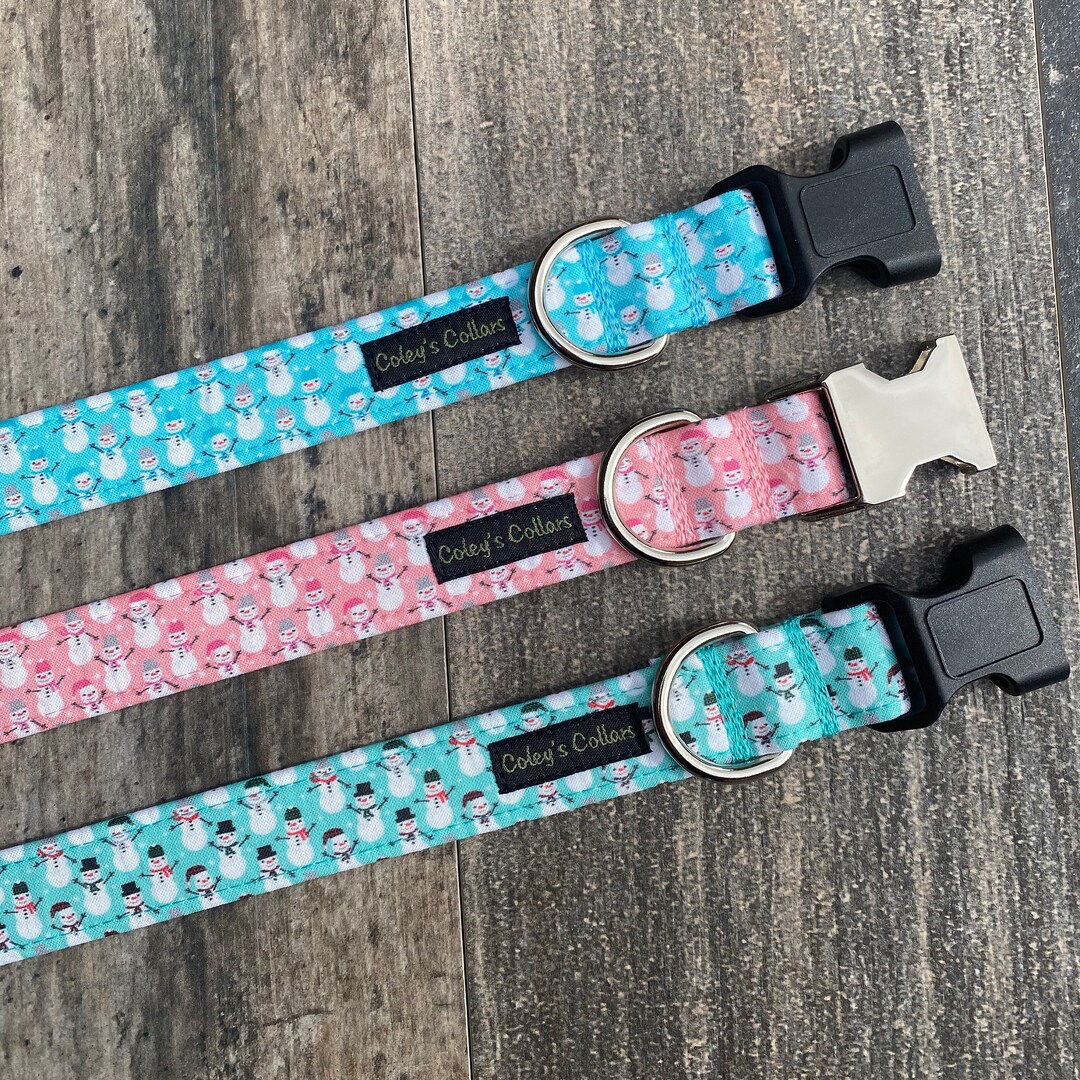 Christmas Dog Collar, Snowman Dog Collar, Winter Dog Collar, Christmas ...