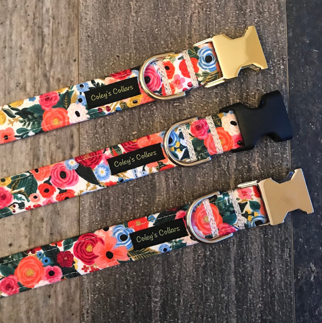 Personalized Dog Collar, Rifle Paper Co Dog Collar, Dog Collars, Floral ...