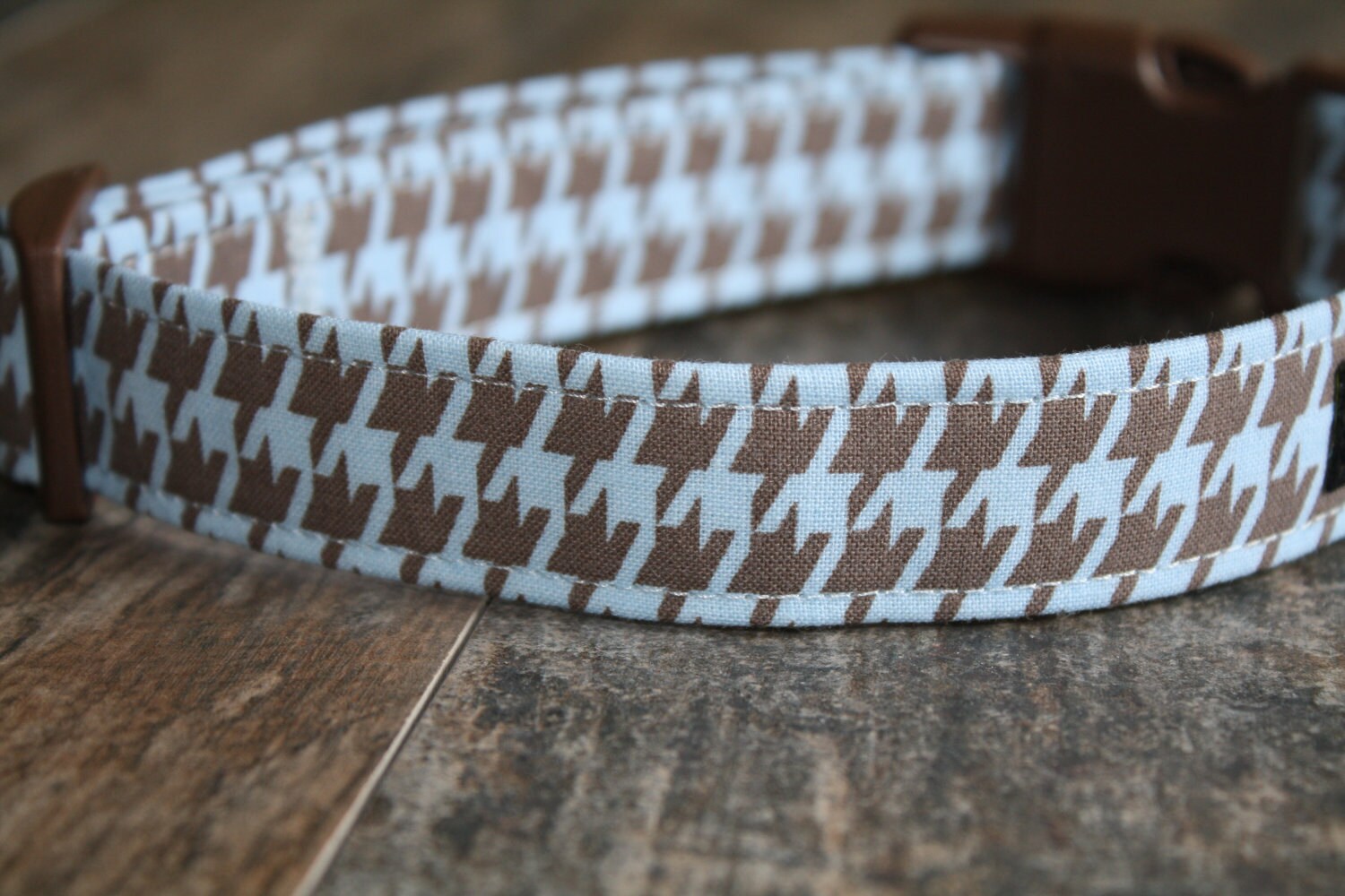 Dog Collar "the Houndstooth in Blue" - Etsy