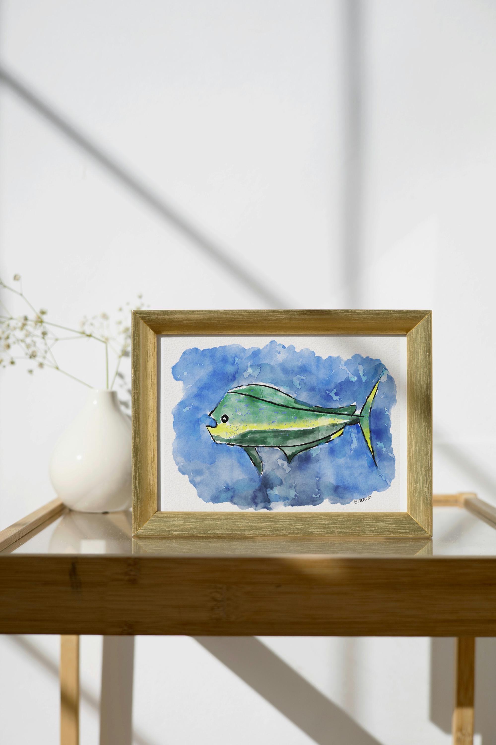 Mahi Mahi Watercolor Art Print: Boho Coastal Decor (digital Download ...