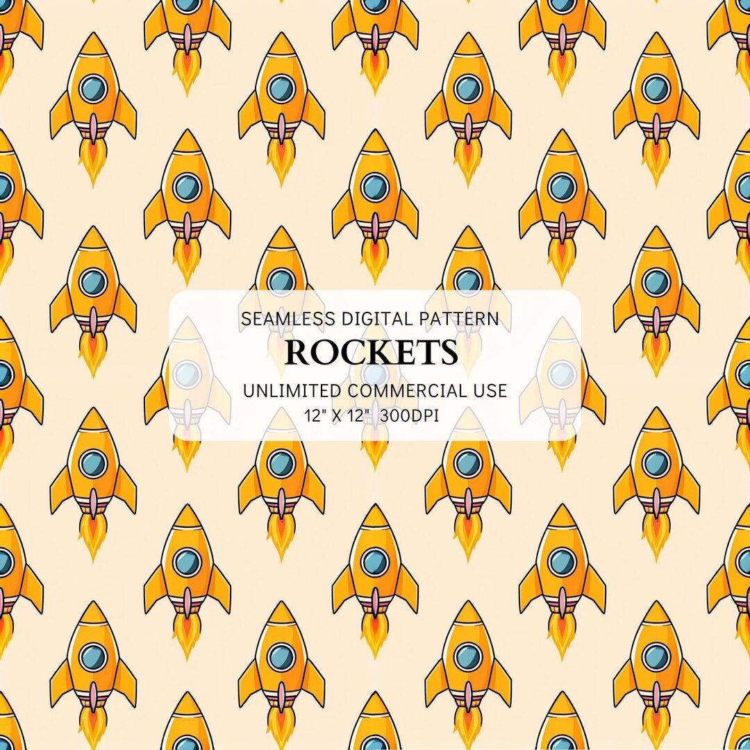 Rockets Seamless Pattern, Digital File , Boys Seamless Pattern ,boys ...