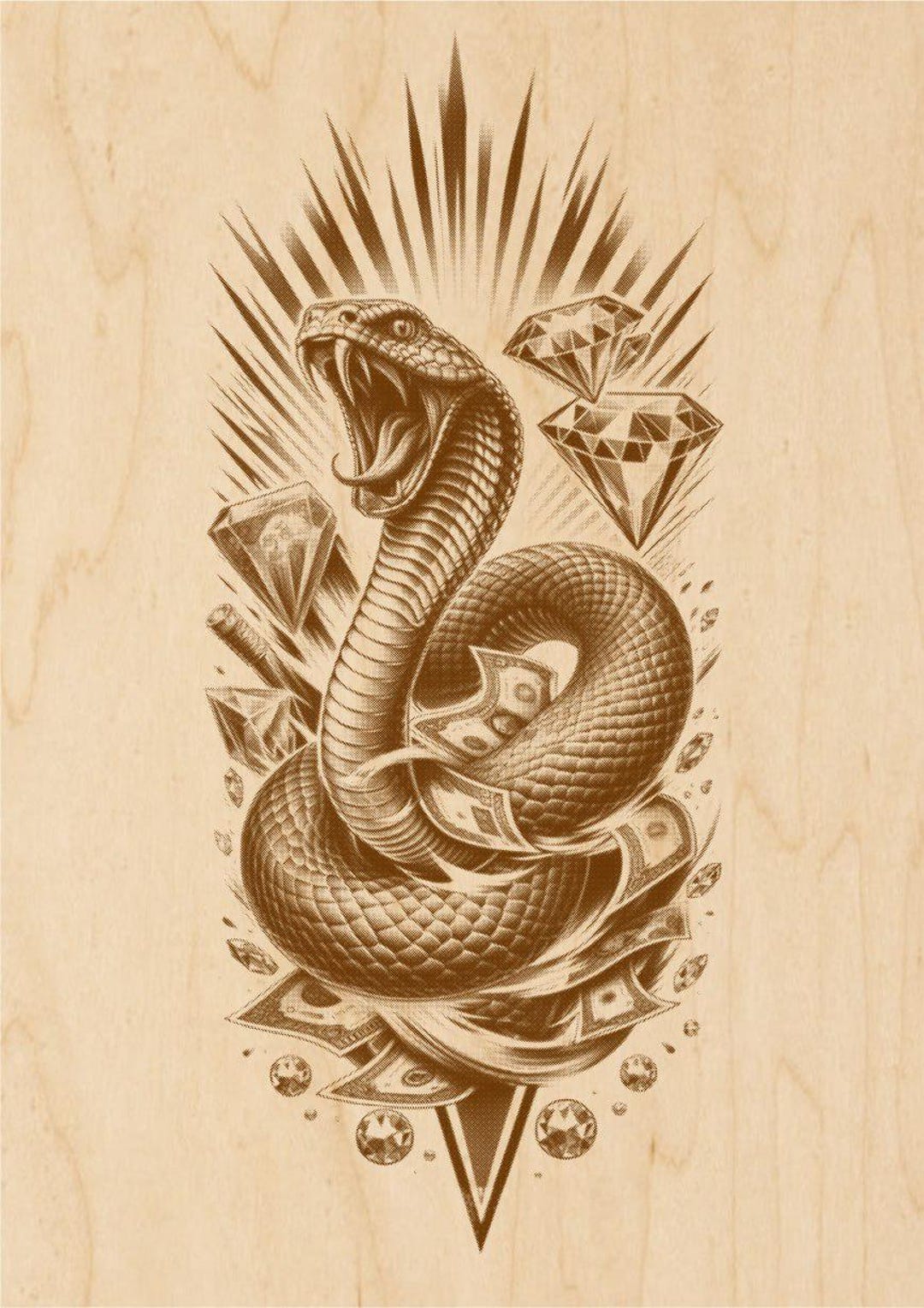 Snake CDR File – High-detail Vector Design for Laser Cutting, Engraving ...