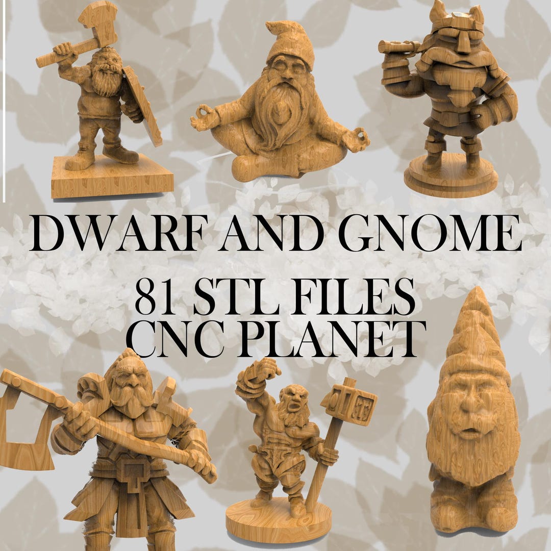 Dwarfs & Gnomes: 81 STL Files for CNC 3D Projects | Mythical Designs - Etsy