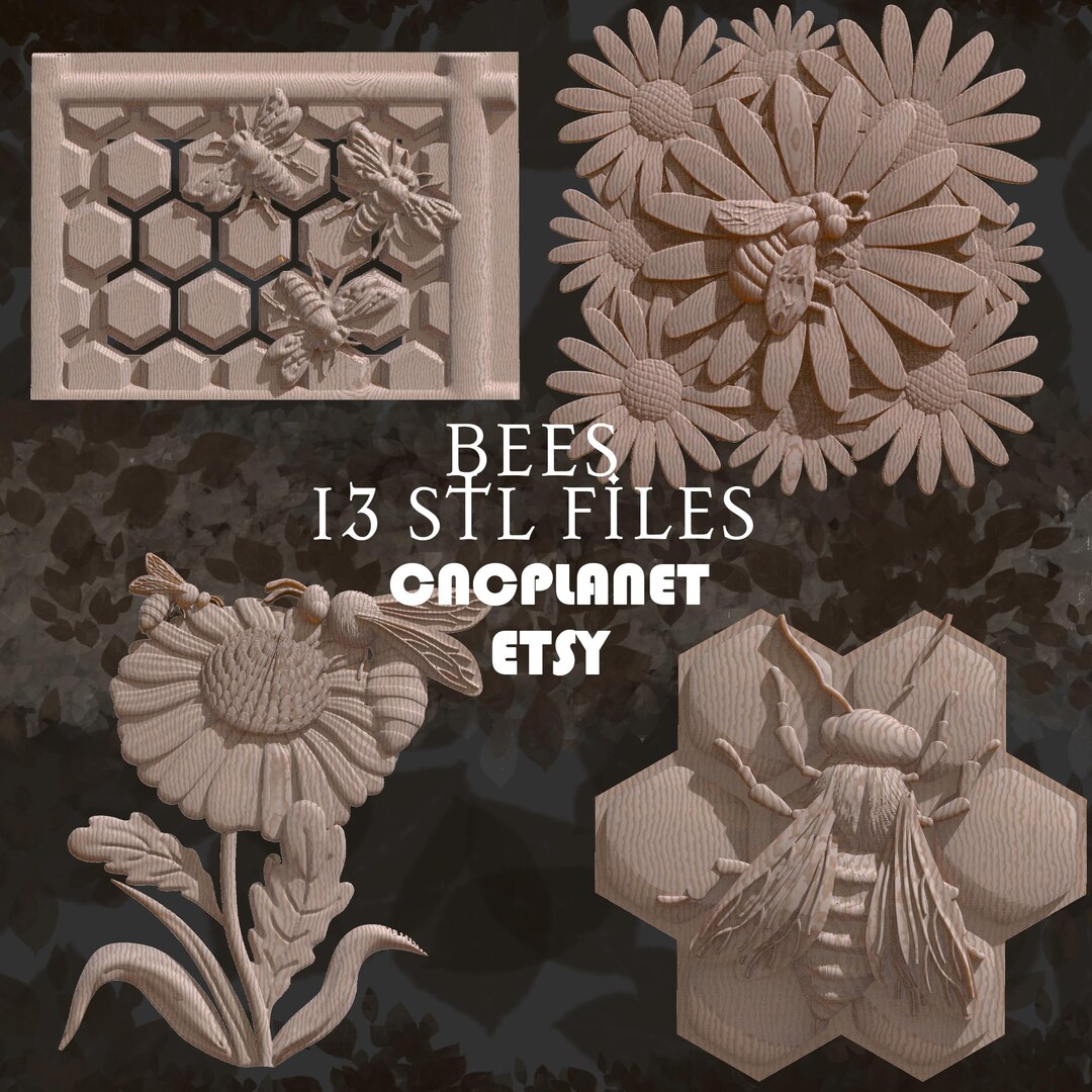 13 Bee STL Files | CNC Router & 3D Projects | Bee Cut File Pack - Etsy