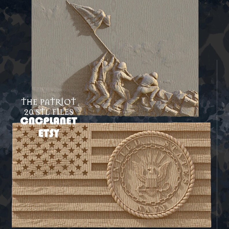 American Army Patriot STL Pack: 20 Military-themed Designs for CNC & 3D ...