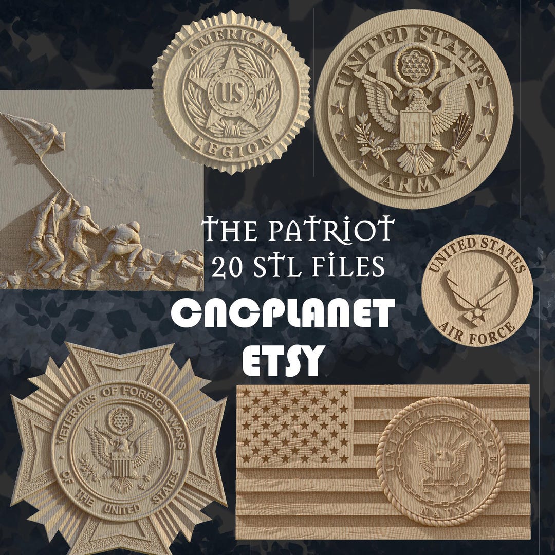 American Army Patriot STL Pack: 20 Military-themed Designs for CNC & 3D ...