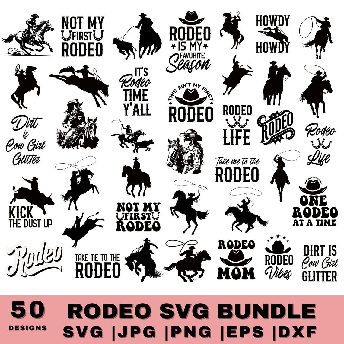 Rodeo SVG Bundle,cowboy Svg Bundle,horse Rider Svg,western Bundle Svg,farm Cowboy Svg,cowboy ...