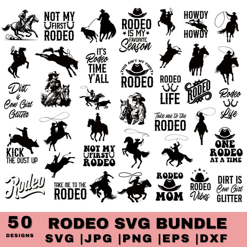 Rodeo SVG Bundle,cowboy Svg Bundle,horse Rider Svg,western Bundle Svg ...