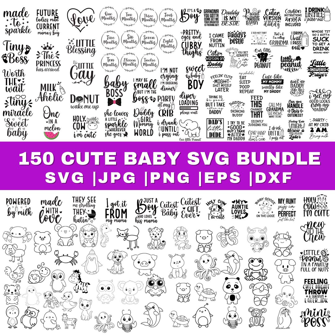 Baby SVG, Bundle, Newborn SVG, Cute Baby SVG, Baby Humor Svg, Nursery ...