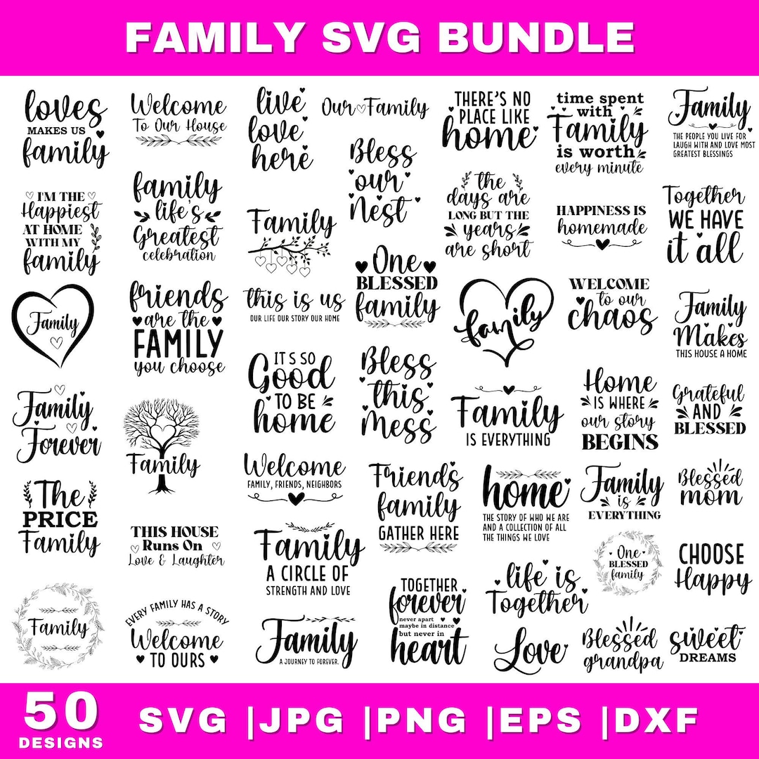 Family Sign SVG Bundle, Family Home Sign Cut File, Home Sweet Home SVG ...