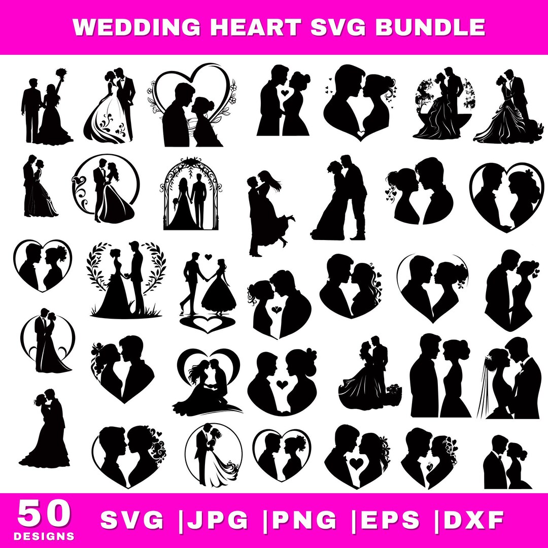 Wedding Heart SVG, Wedding SVG, Bride and Groom Svg,celebration Wedding ...