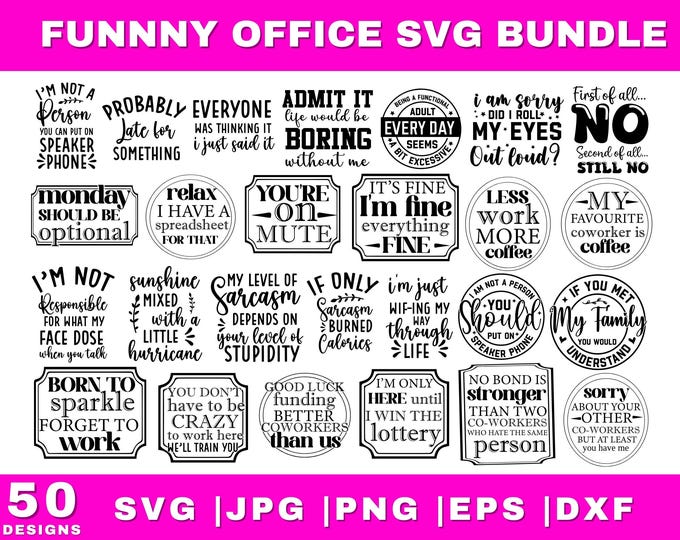 Coworker Svg Bundle, Office Humor Svg for Shirts, Funny Job Title Png ...