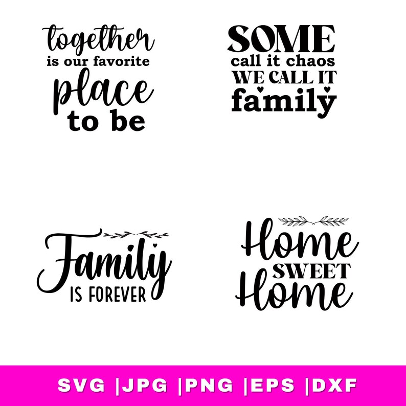 Family Sign SVG Bundle, Family Home Sign Cut File, Home Sweet Home SVG ...